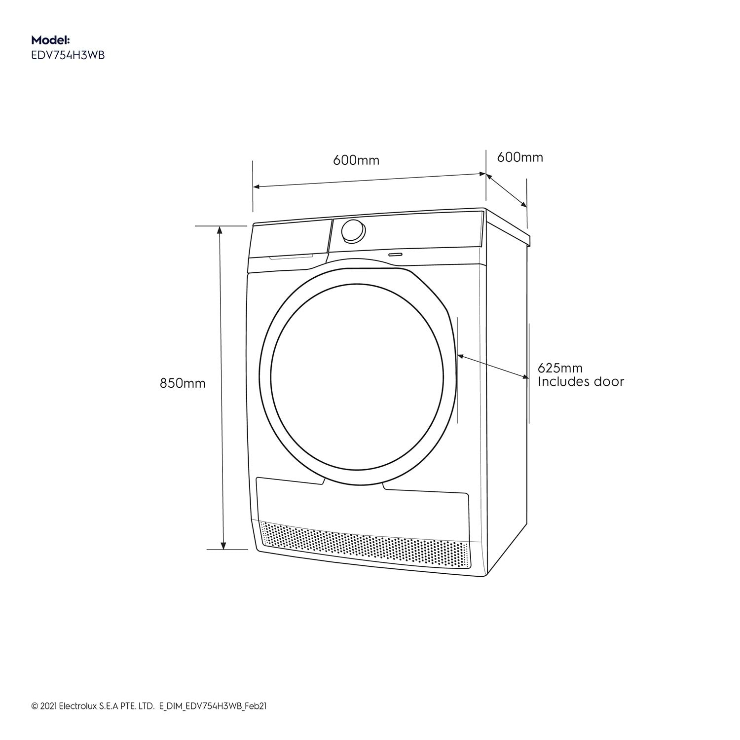 7.5kg UltimateCare 300 venting dryer - EDV754H3WB | Electrolux India